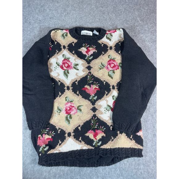 White Stag | Sweaters | Vintage White Stag Floral Rose Grandma Sweater ...